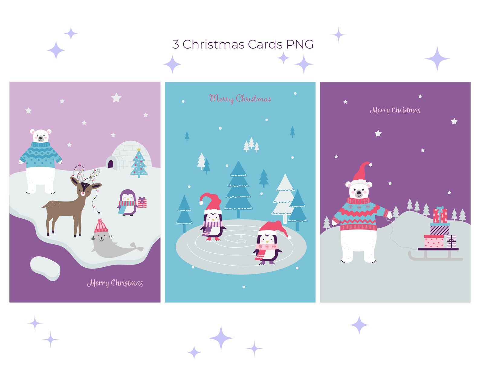 Arctic Christmas Digital Set / Arctic Clipart / Christmas Pattern ...