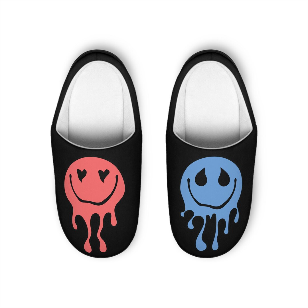 Smiley Face Slippers Smiley Slippers Women's Indoor - Etsy