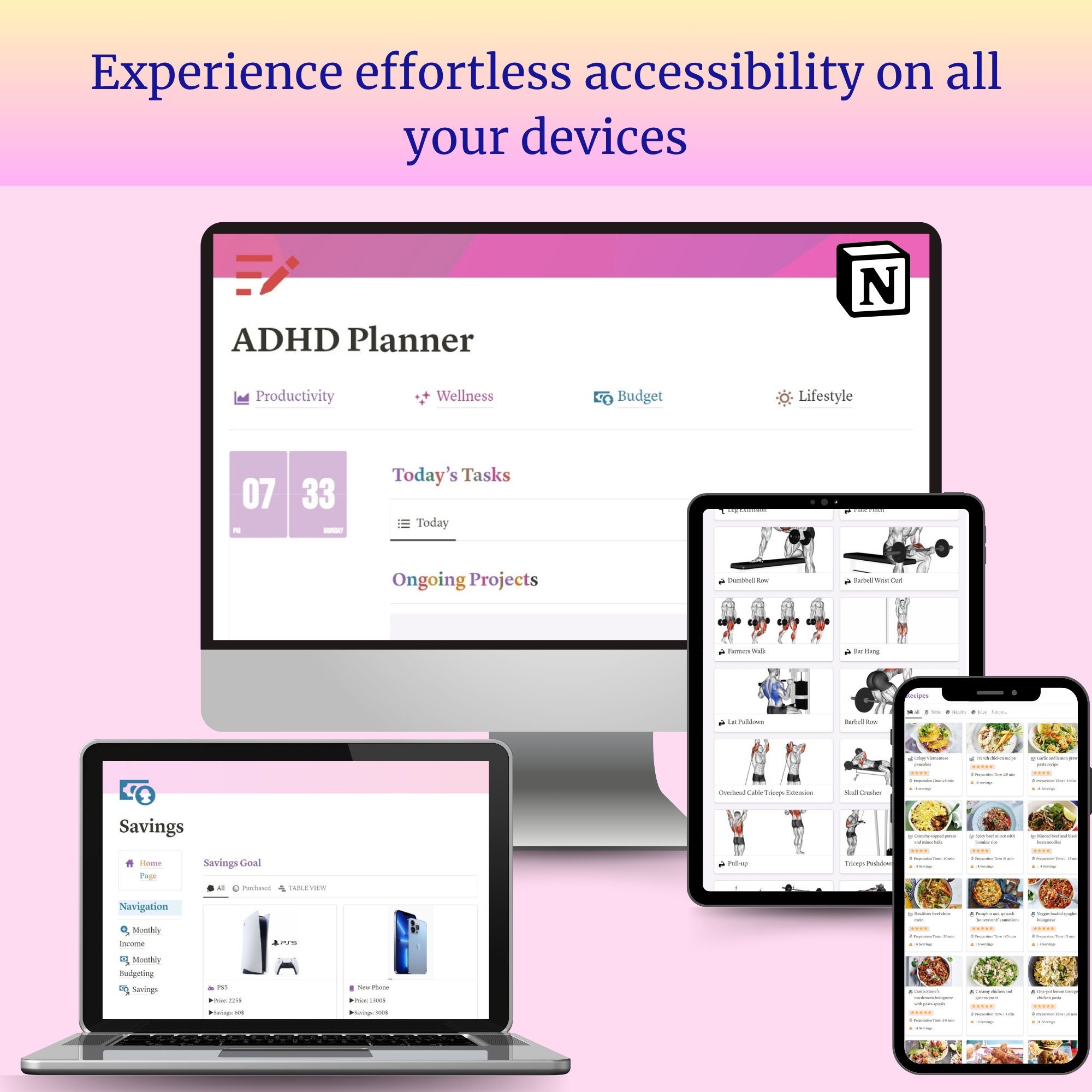 ADHD Notion Life Planner, ADHD Notion Planner, All in One Notion Planner Template, ADHD Planner ...