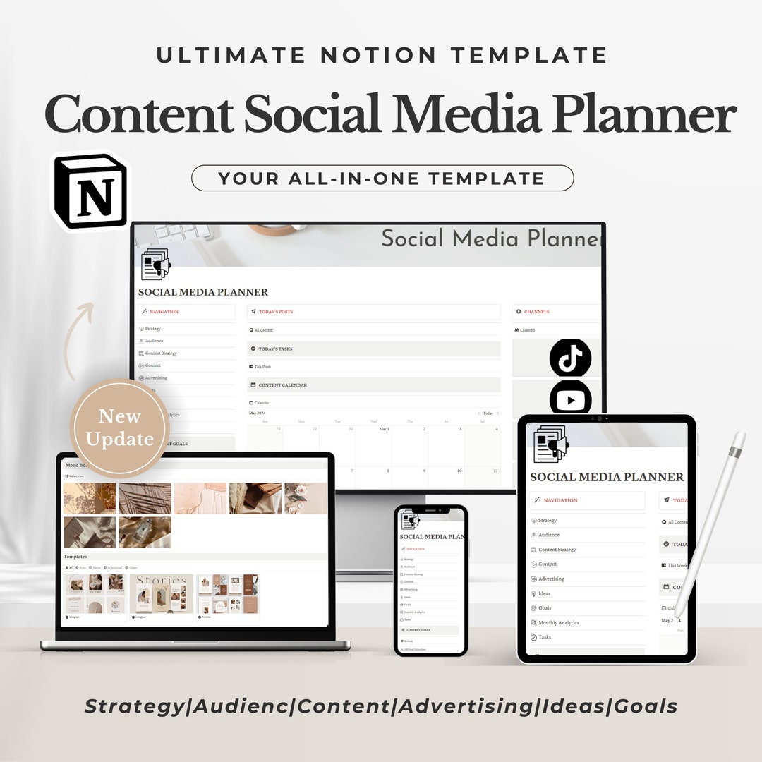 Ultimate Notion Content Planner, Social Media Planner, Notion Template ...