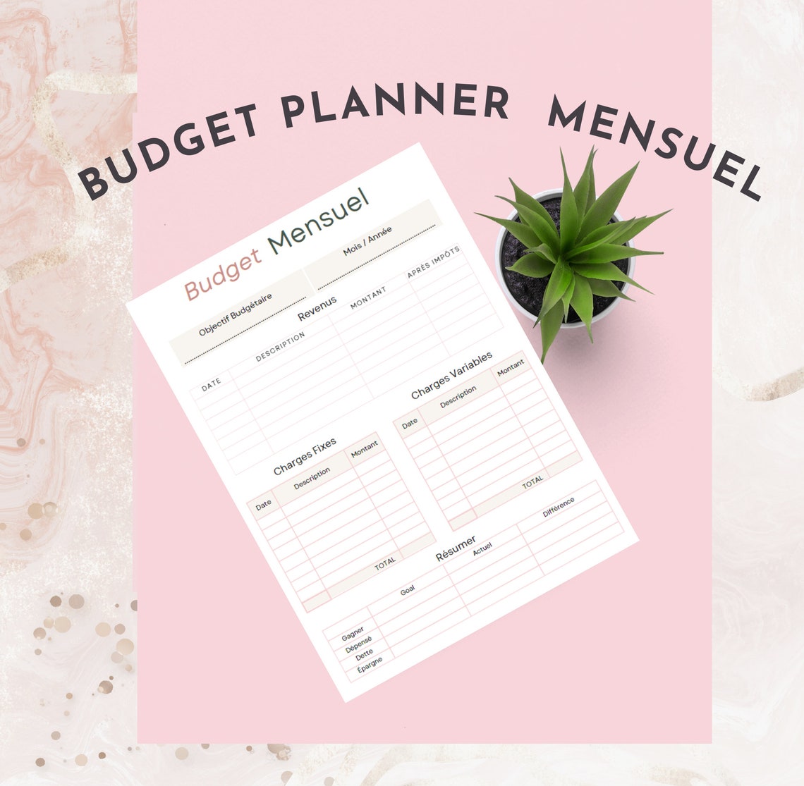 Budget Mensuel, Fiche Budget Mensuel, Monthly Budget En Francais ...