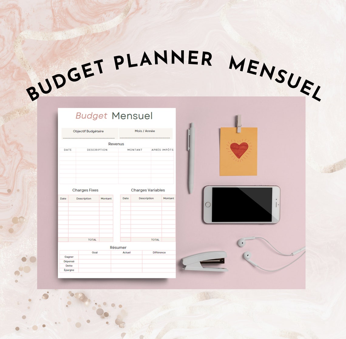 Budget Mensuel, Fiche Budget Mensuel, Monthly Budget En Francais ...