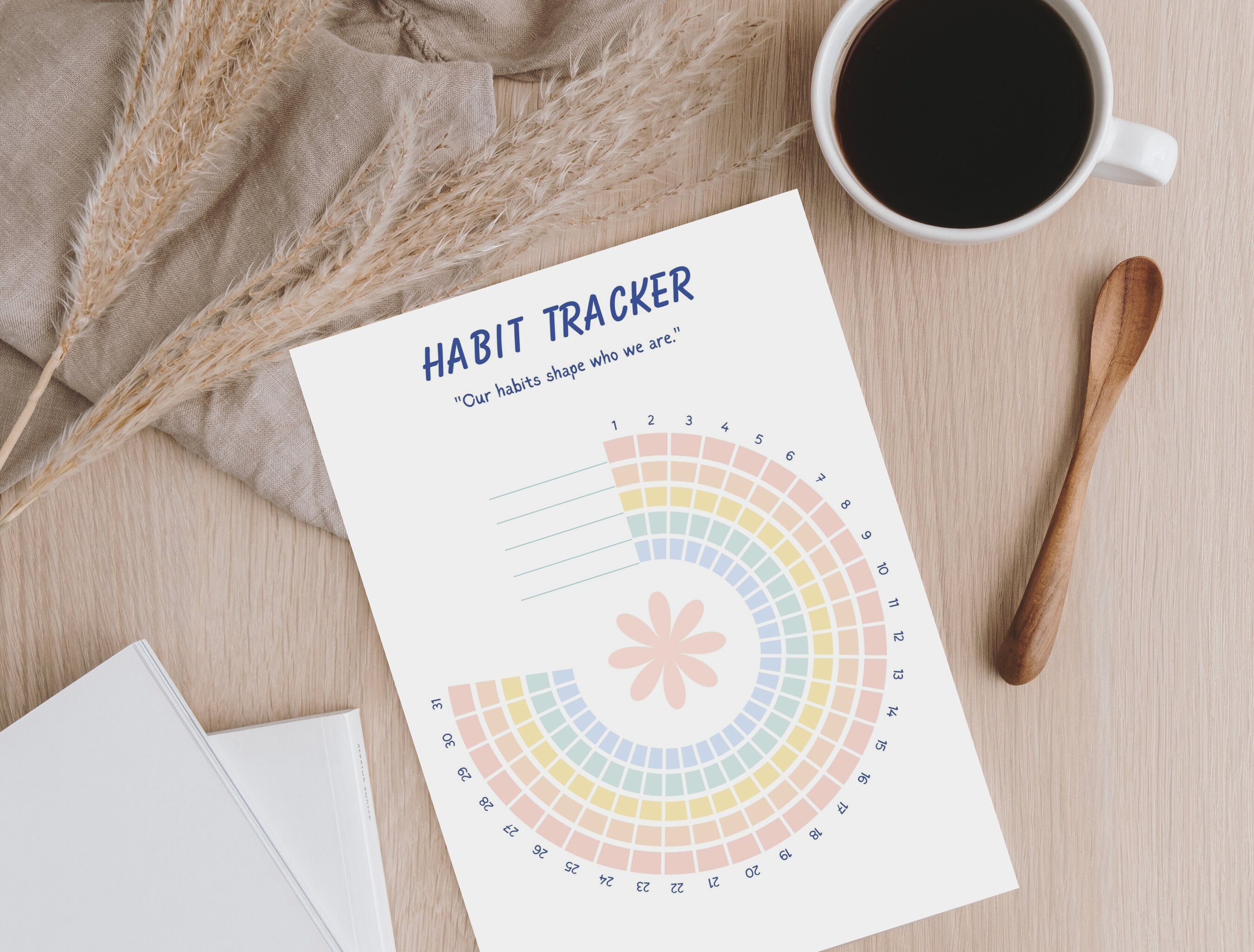 30 Day Habit Tracker Circle Habit Tracker Daily Routine - Etsy