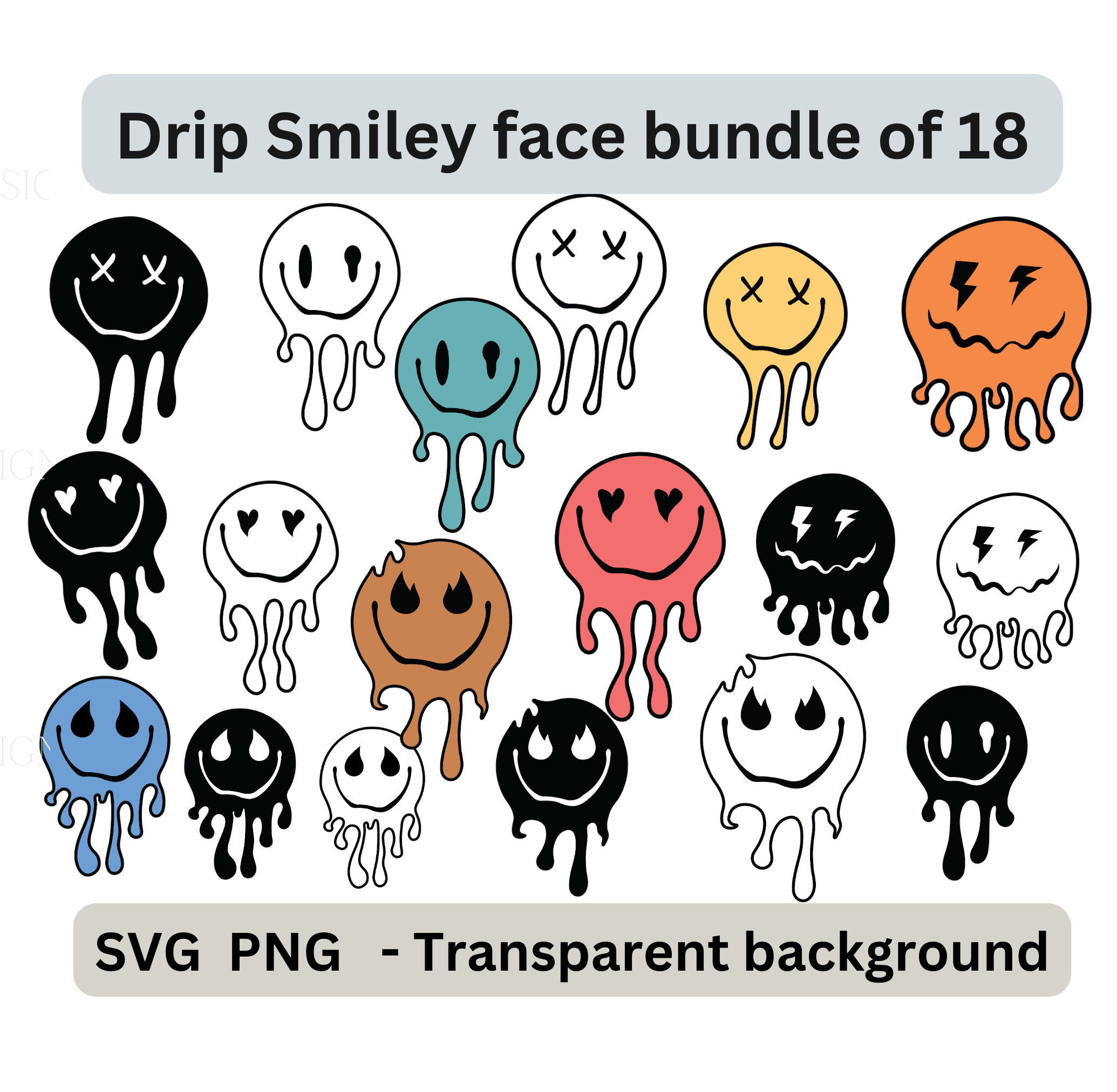 Smiley Face Bundle Smiley Face Svg Svg Bundle Smiley Face - Etsy