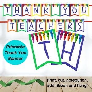 Printable Thank You Teachers Banner Teacher Appreciation - Etsy