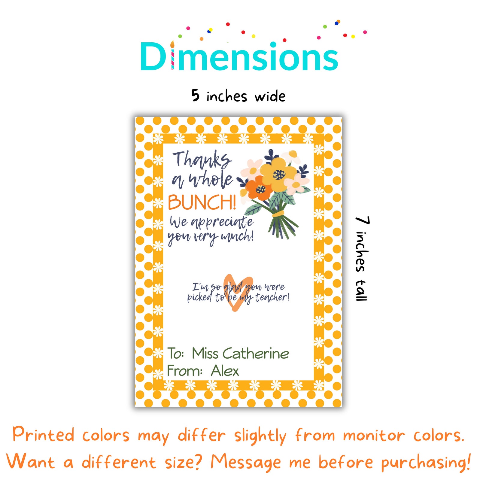 Printable Floral Teacher Gift Card Holder - Thanks a Bunch Flower ...