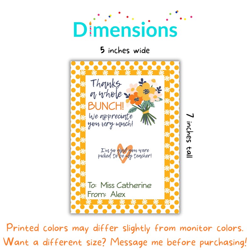 Printable Floral Teacher Gift Card Holder - Thanks a Bunch Flower ...