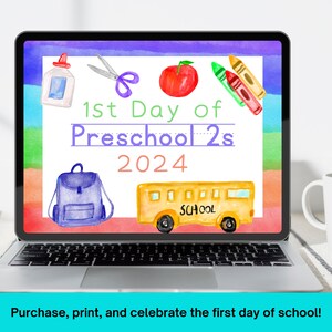 First Day of Preschool 2s Printable Sign 2024 1st Day of Twos School ...