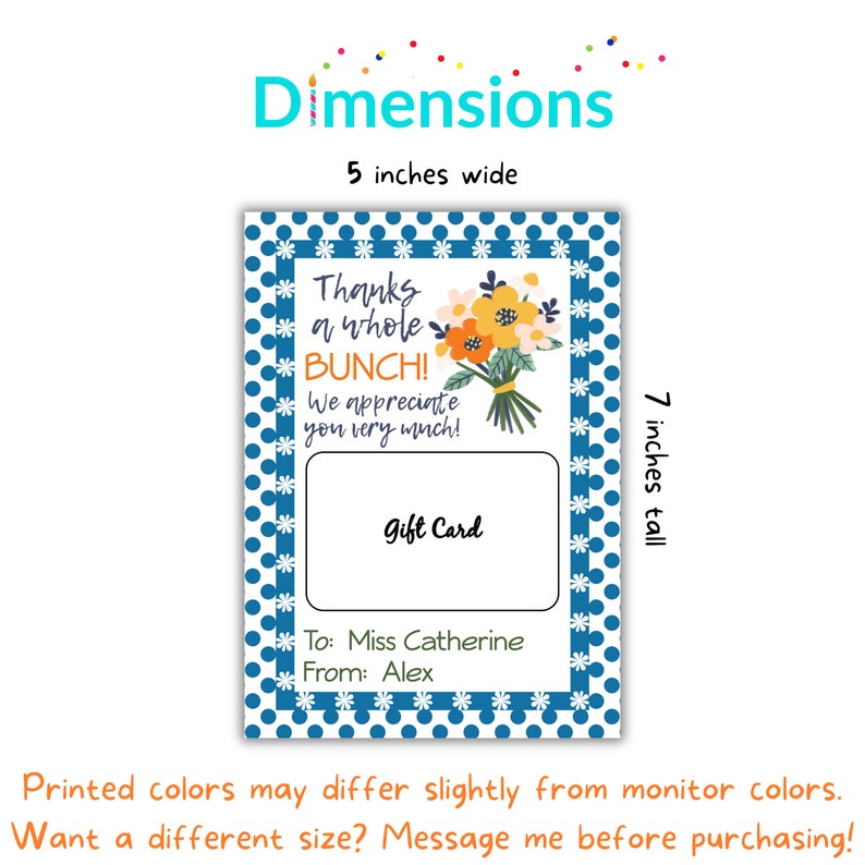 Editable Flower Gift Card Holder - Thank You Teacher Flower Design ...