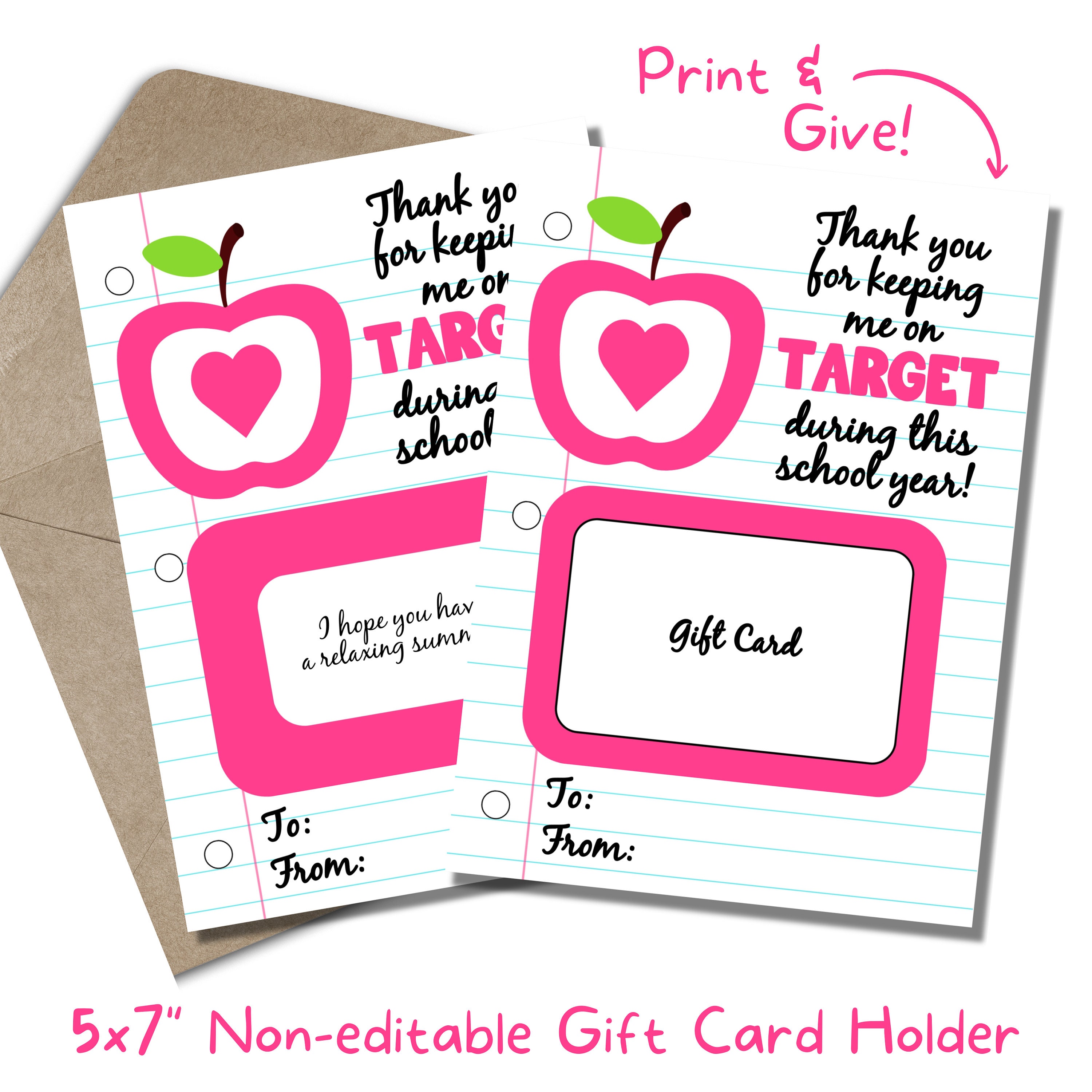 Teacher Gift Card Holder End of Year - Summer Gifts for Teacher - Gift ...