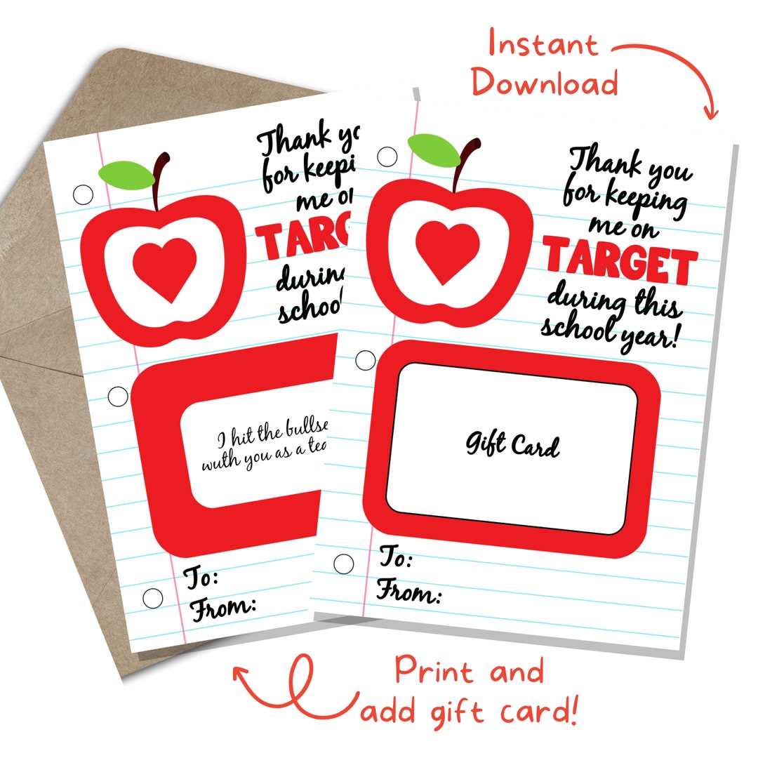 On Target Teacher Gift Card Holder - Teacher Appreciation Week School ...