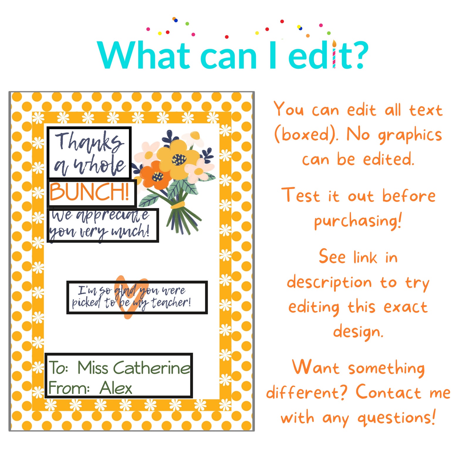 Printable Floral Teacher Gift Card Holder - Thanks a Bunch Flower ...