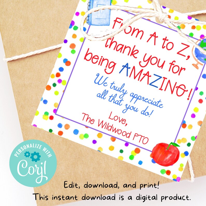 Editable School Volunteer Thank You Tags Elementary Staff - Etsy