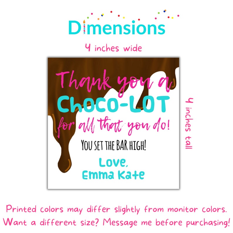 Printable Thanks a Choco-lot Teacher Tag Teacher Chocolate Thank You ...