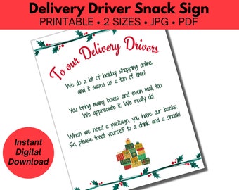 Printable Delivery Driver Sign - Etsy