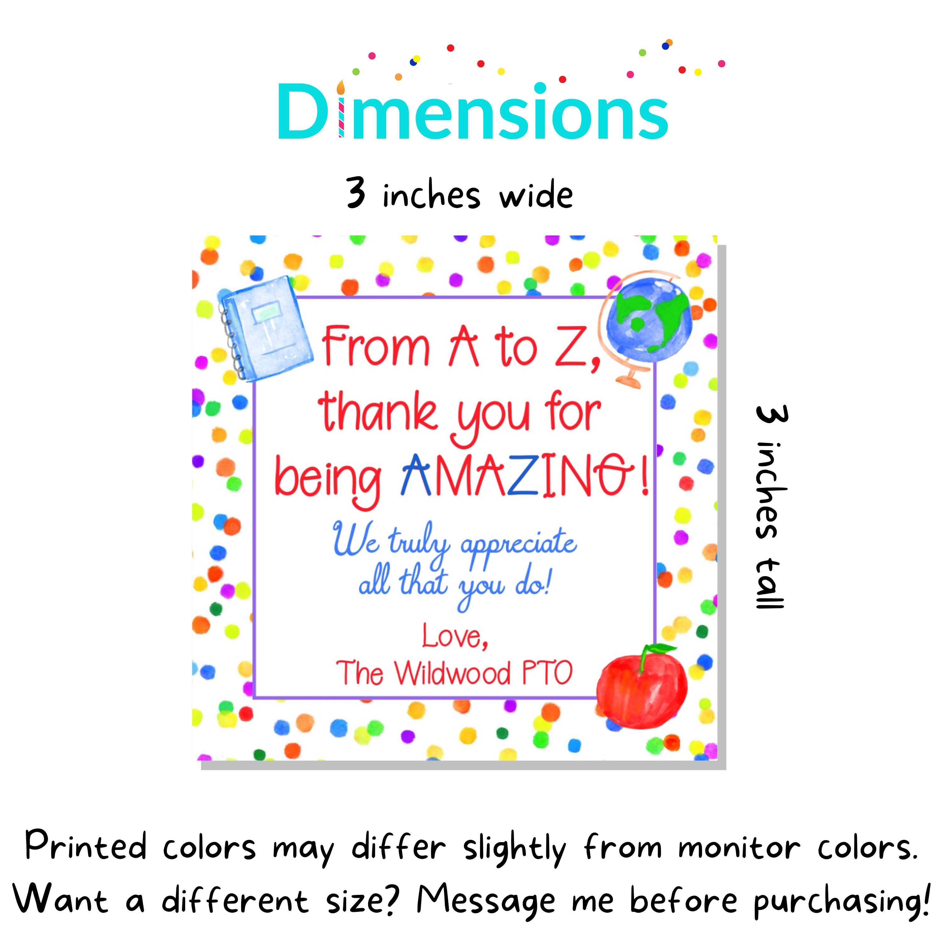 Editable School Volunteer Thank You Tags Elementary Staff - Etsy