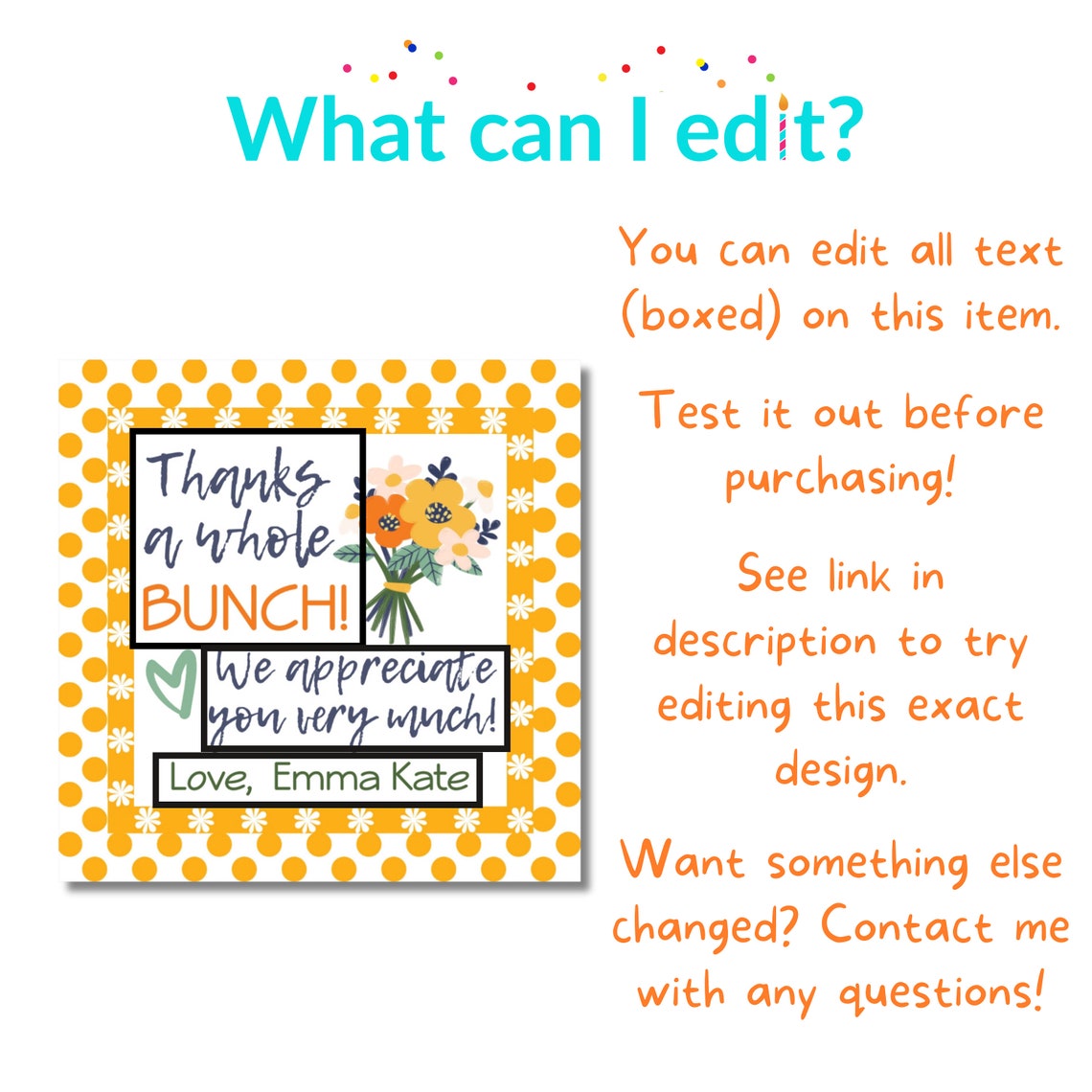 Floral Printable Thank You Tags - Thanks a Bunch Flower Design Gift ...