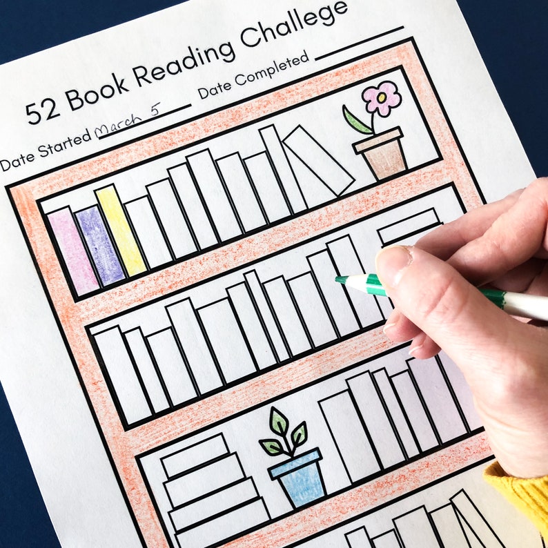Book Tracker Printable - 52 Book Challenge - A Book a Week Reading ...