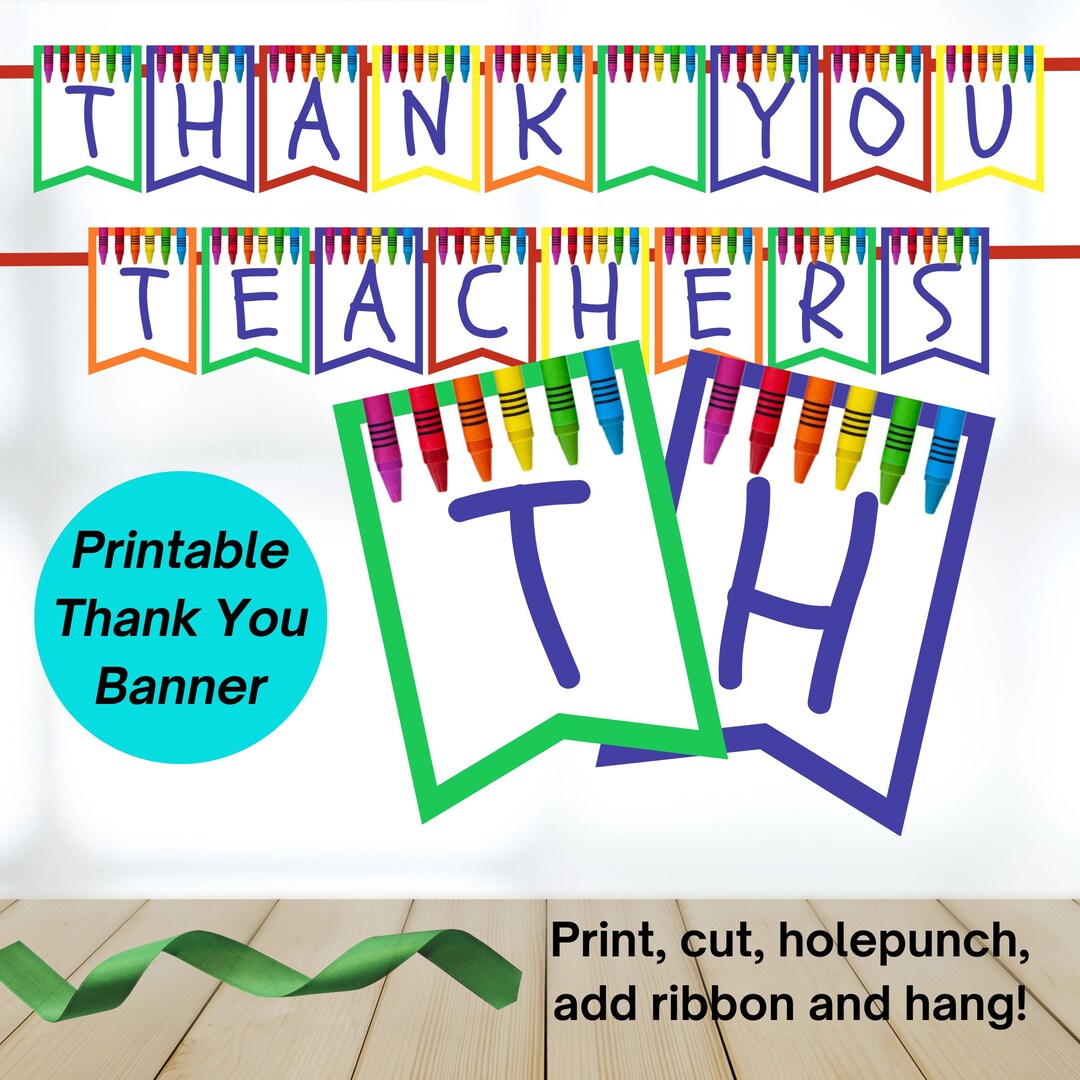 Printable Thank You Teachers Banner - Teacher Appreciation Decorations ...
