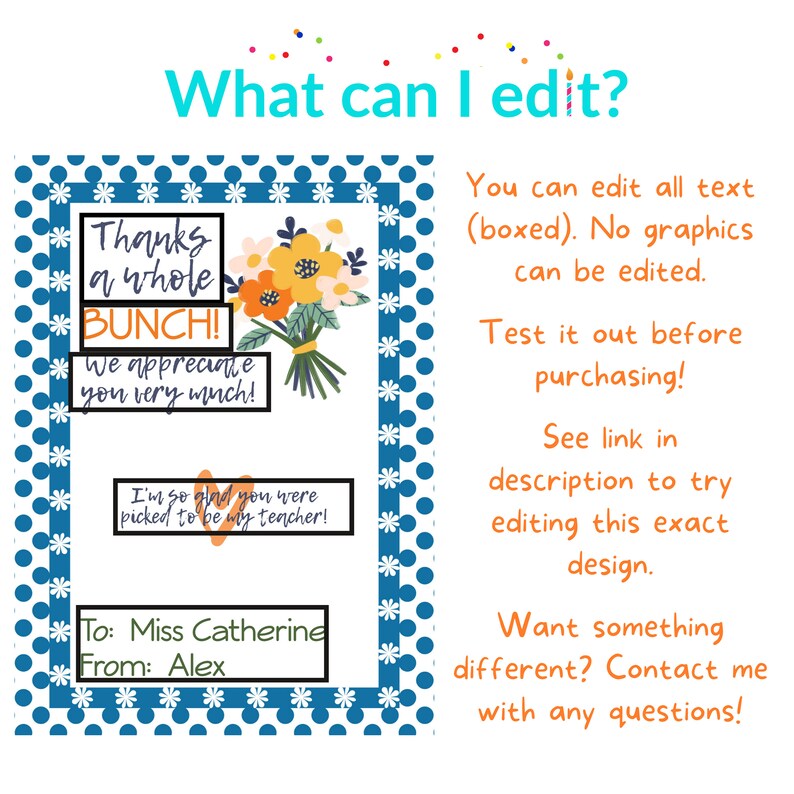 Editable Flower Gift Card Holder - Thank You Teacher Flower Design ...