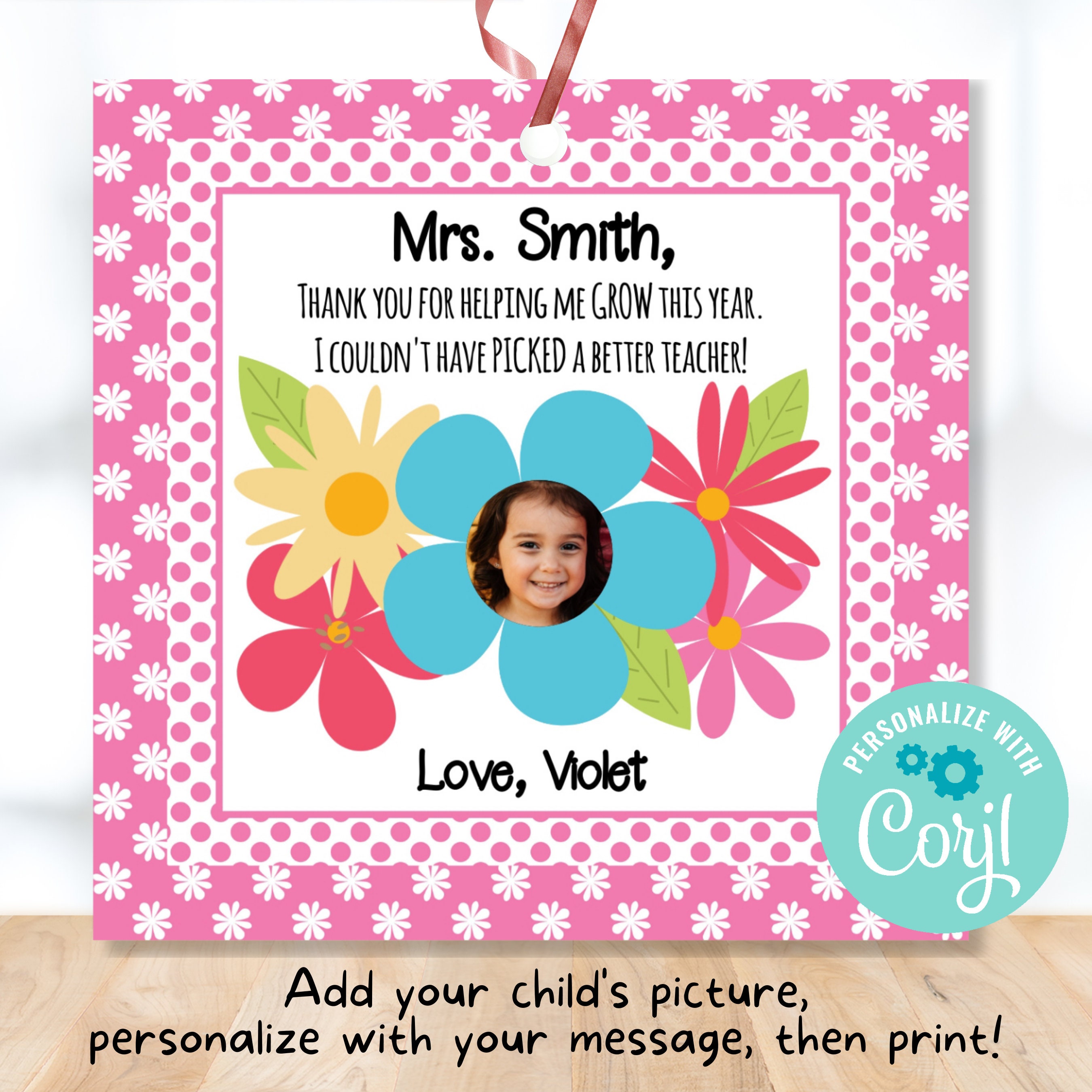 Teacher Appreciation Week - I'd Pick You Gift Tag With Child's Picture ...