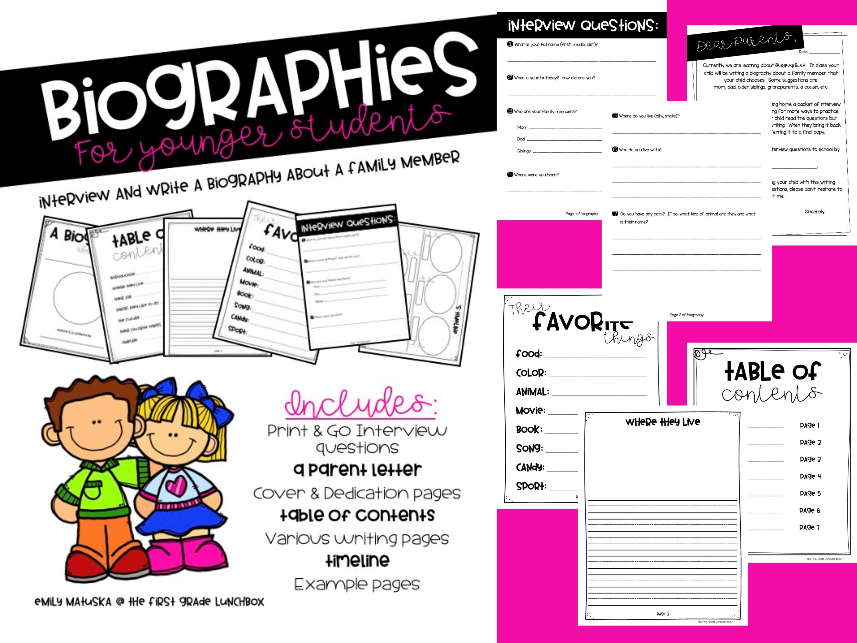 Biographies for Younger Students Interview and Write About a Family ...