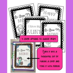 Printable Mother's Day Book, Stepmom, Grandma, Aunt, Mother's Day ...