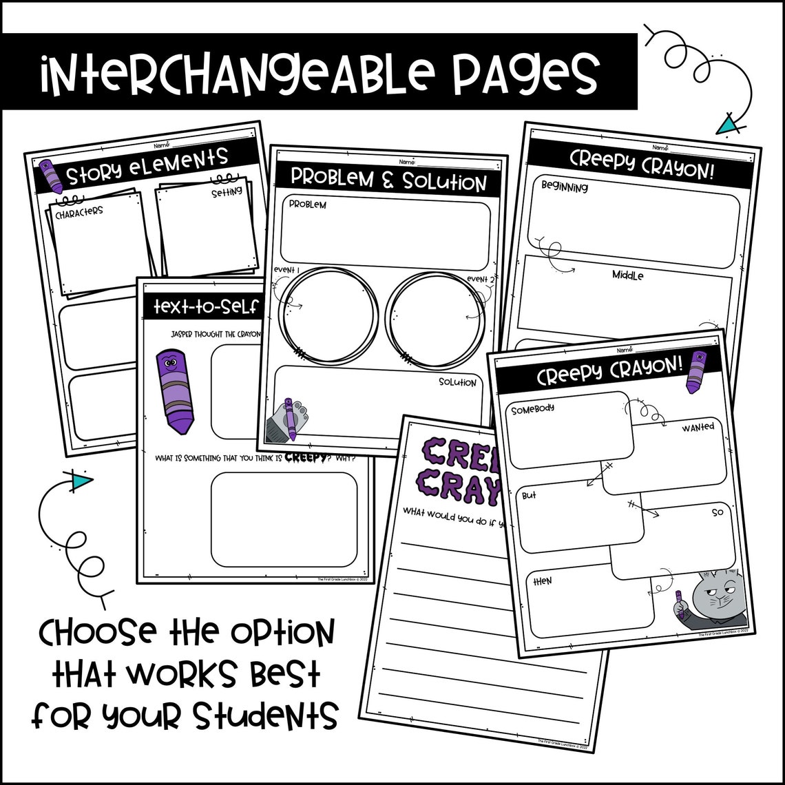 Creepy Crayon Read Aloud Activities for Kids, Reading Comprehension - Etsy