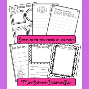 Printable Mother's Day Book, Stepmom, Grandma, Aunt, Mother's Day ...