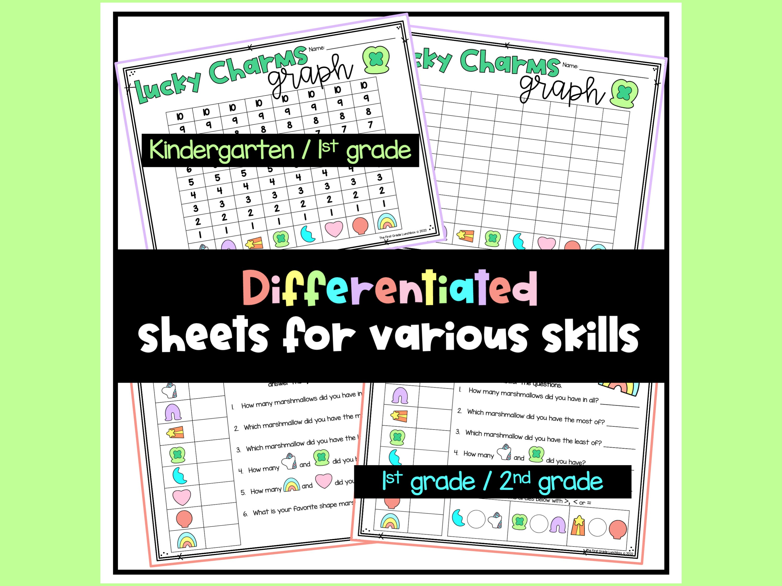 Lucky Charms Sort, Count, Graph Math Activity for St. Patrick's Day ...