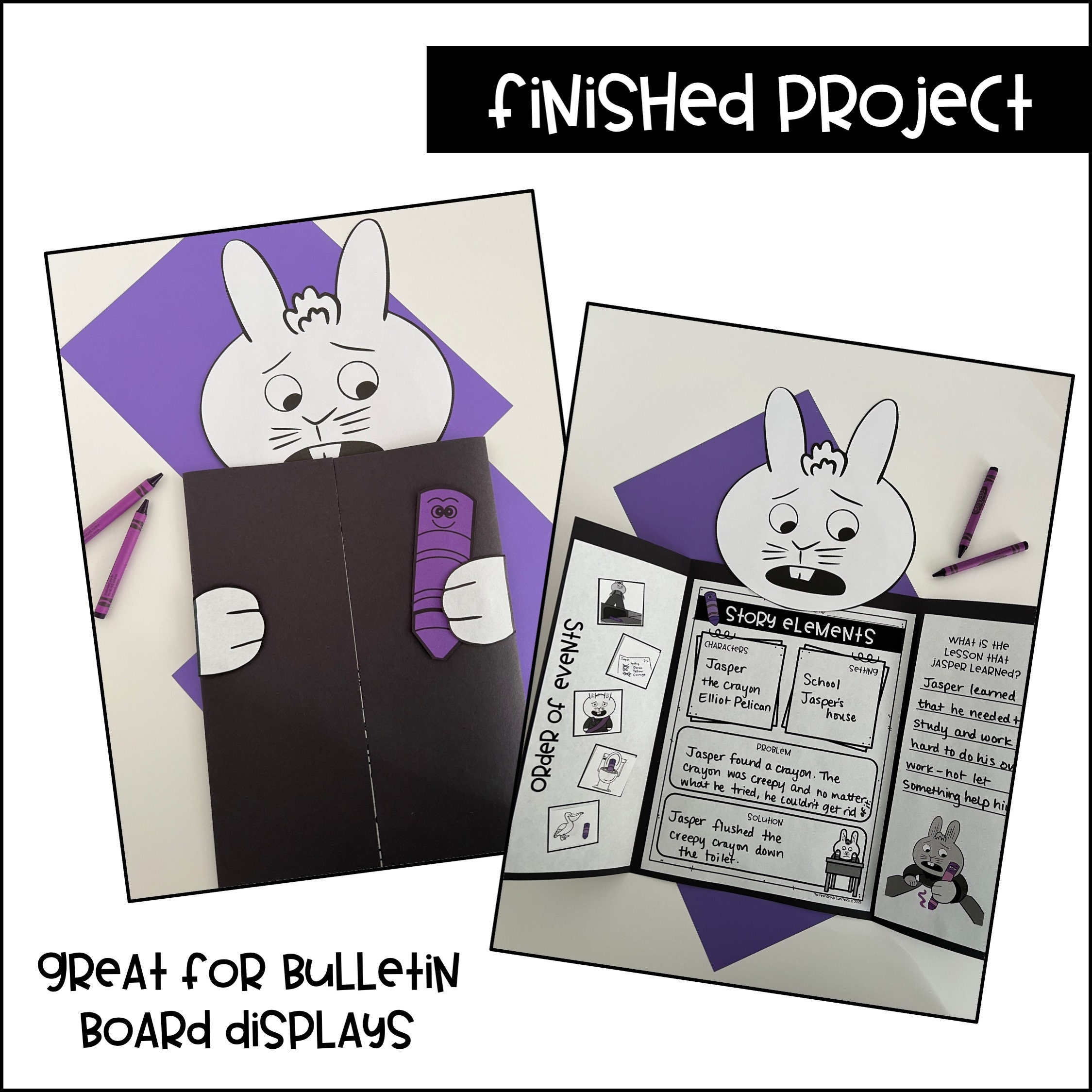 Creepy Crayon Read Aloud Activities for Kids, Reading Comprehension - Etsy