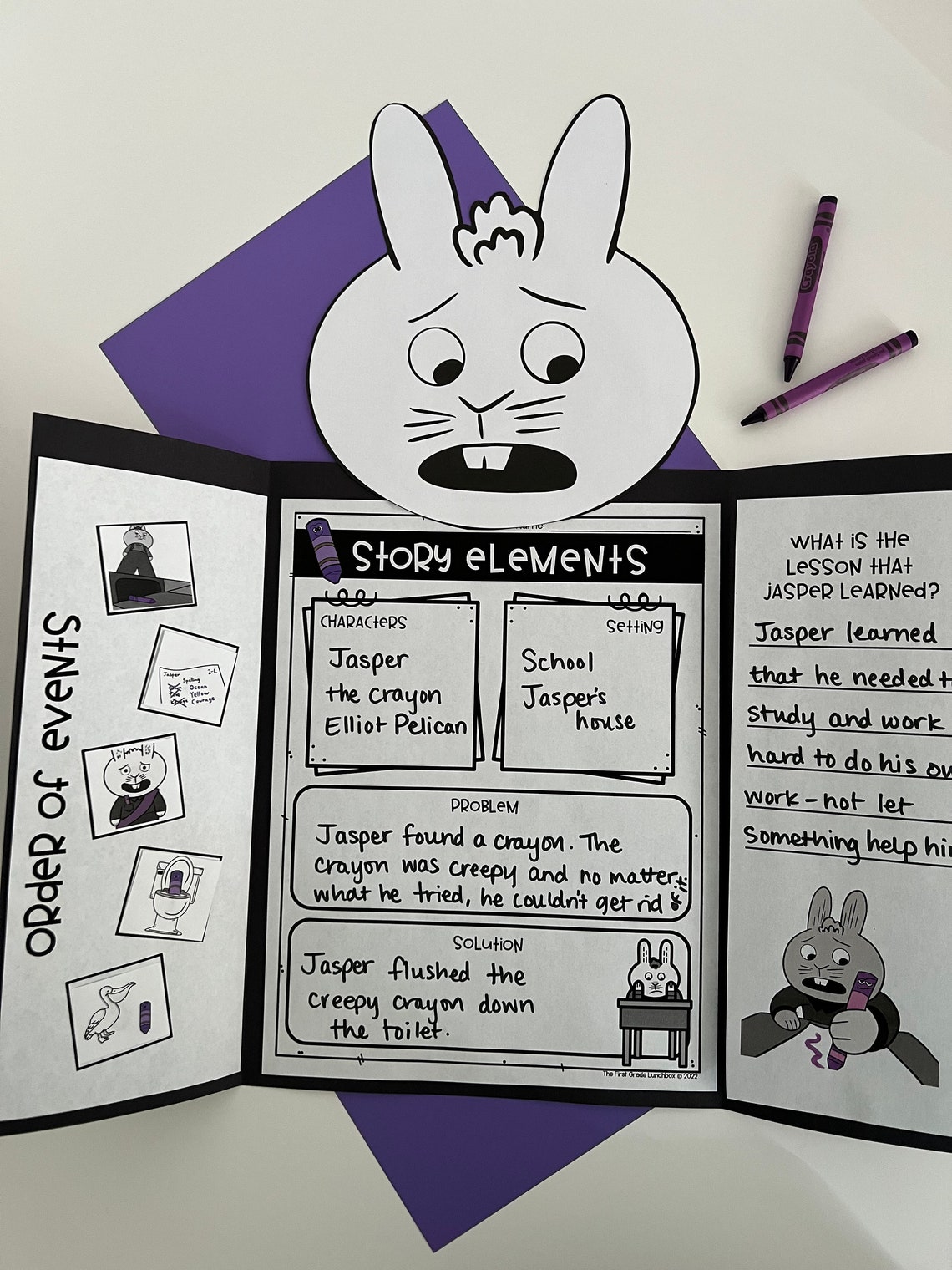 Creepy Crayon Read Aloud Activities for Kids, Reading Comprehension - Etsy