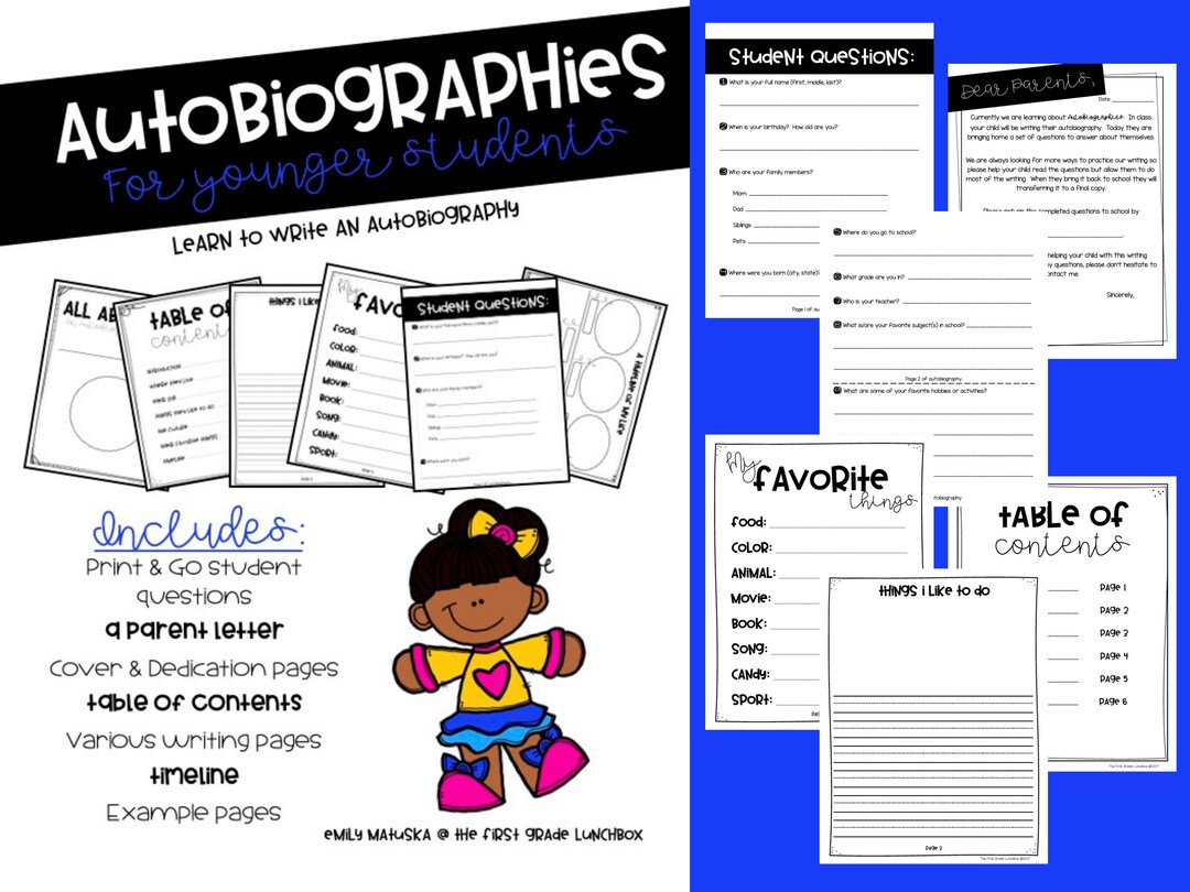 Autobiographies for Younger Students / Writing / Homeschool / Write an ...