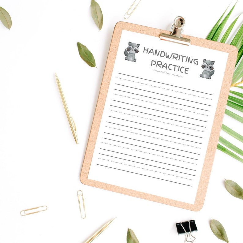 Printable Handwriting Practice Worksheet Cute Baby Animals - Etsy