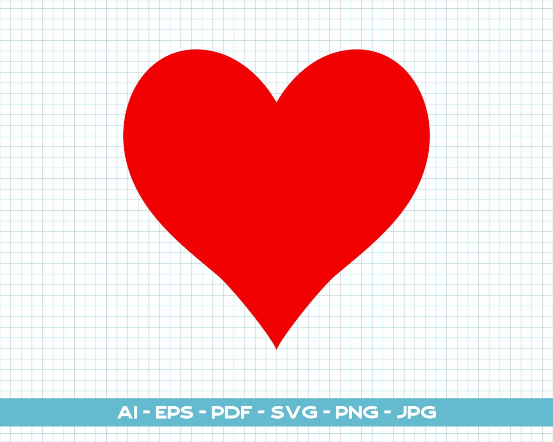 Red Heart Svg Simple Heart Svg Digital Download Heart Png | Etsy