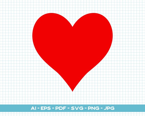 Red Heart Svg Simple Heart Svg Digital Download Heart Png | Etsy