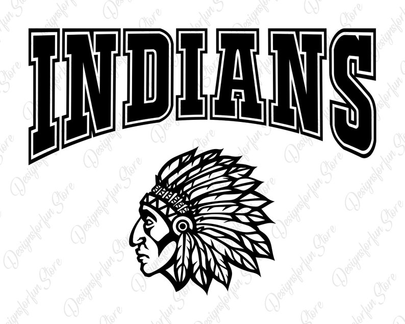 Indians Mascot Svg, Digital Download, Team Mascot Svg, Indians Svg ...
