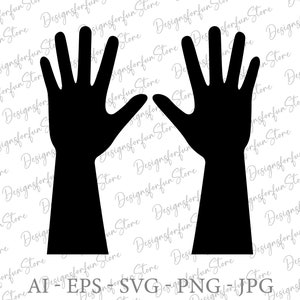 Hand Svg, Digital Download, Handprint Svg, Human Hand Svg, Silhouette ...
