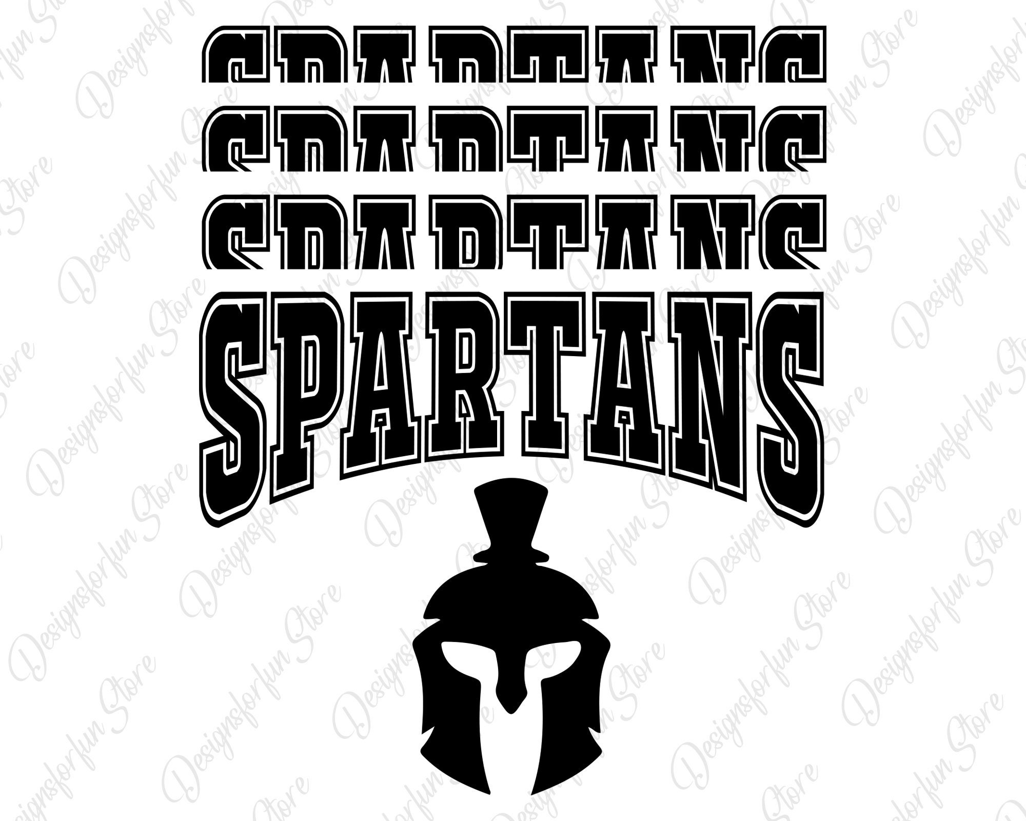 Spartans Stacked Mascot Svg Digital Download Team Mascot - Etsy