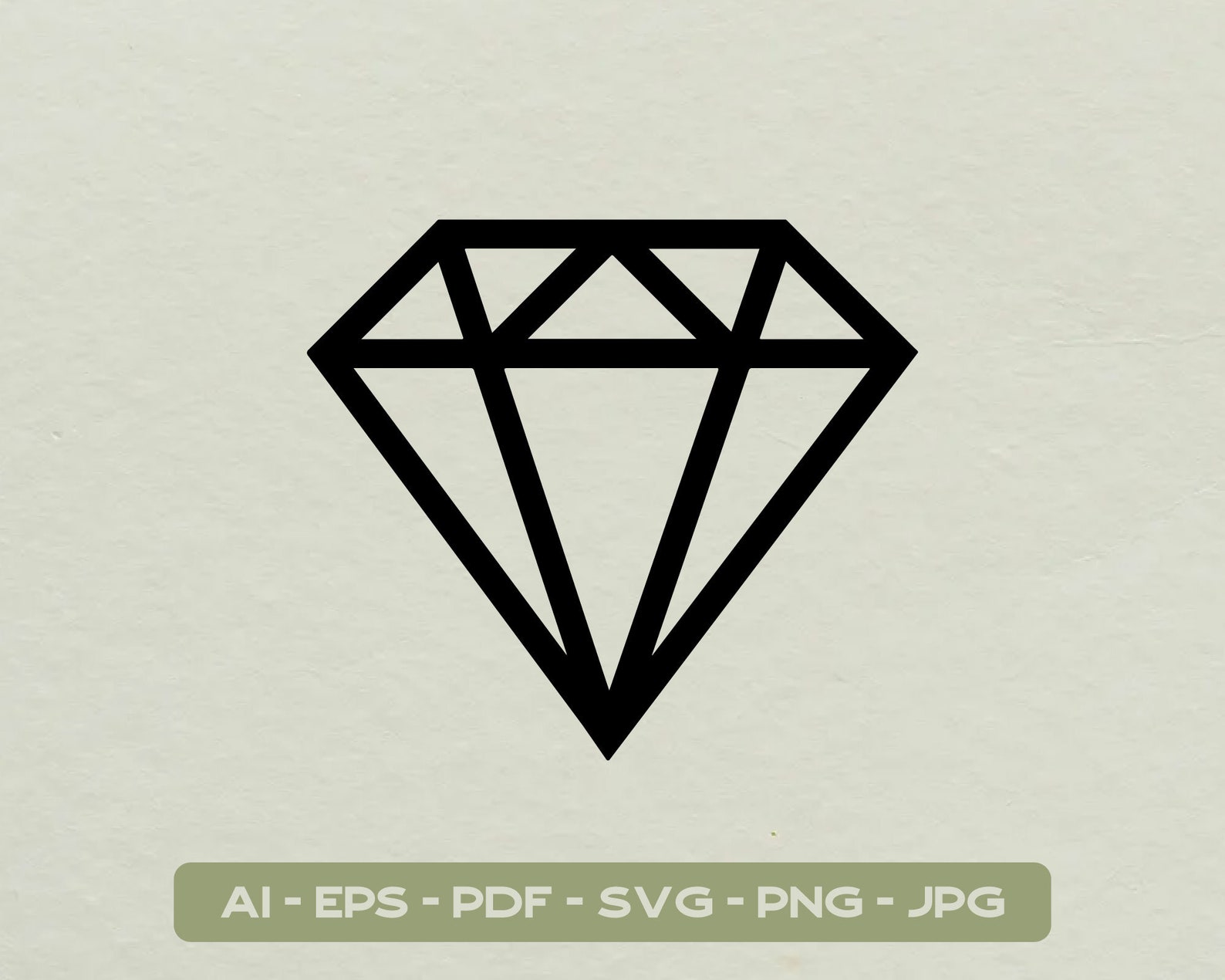Diamond Svg Digital Download Emerald Svg Diamond Outline - Etsy