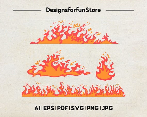 Flames Svg Digital Download Fire Svg Wall of Fire Svg | Etsy