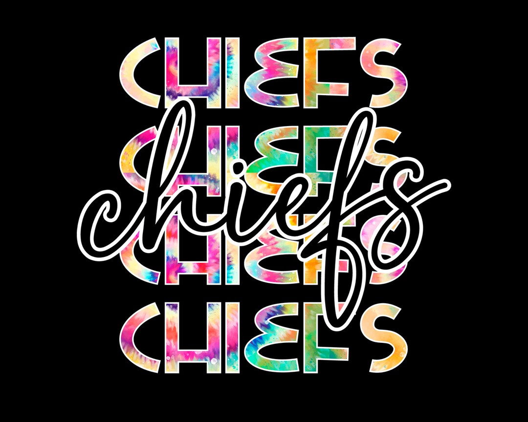 Chiefs Mascot Tie Dye Png, Sublimation Design, Stacked Pattern, Chiefs ...