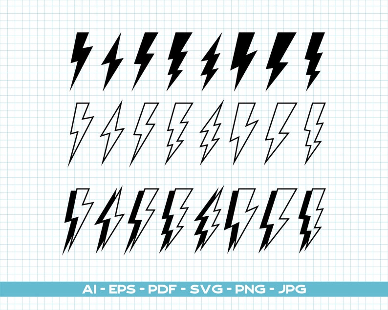 Lightning Bolts Svg Flash Svg Digital Download Thunder Svg - Etsy