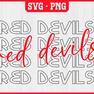 Red Devils Svg, Digital Download, Game Day Svg, Team Mascot Svg, Red ...