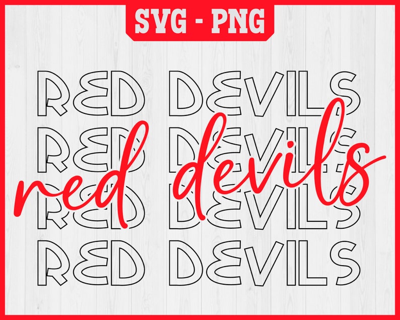 Red Devils Svg Digital Download Game Day Svg Team Mascot - Etsy