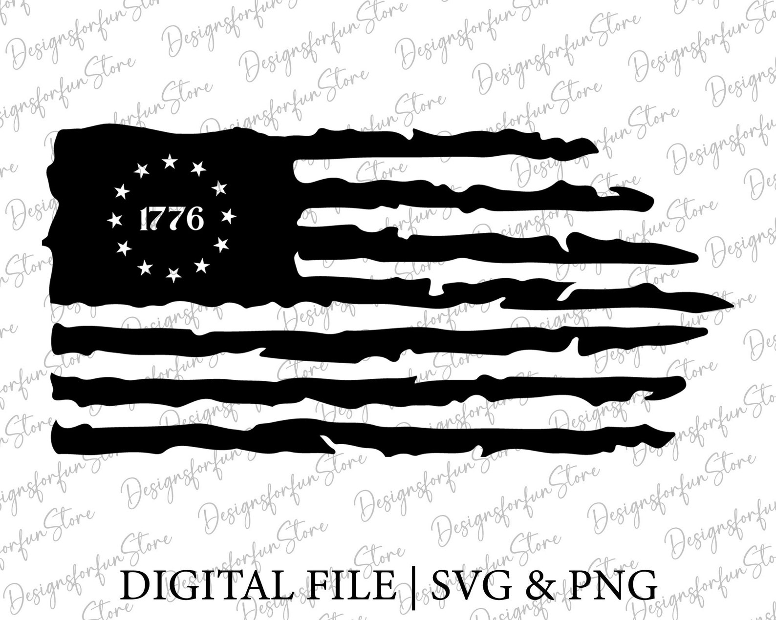 Distressed 1776 Flag Svg Digital Download American Flag Svg - Etsy