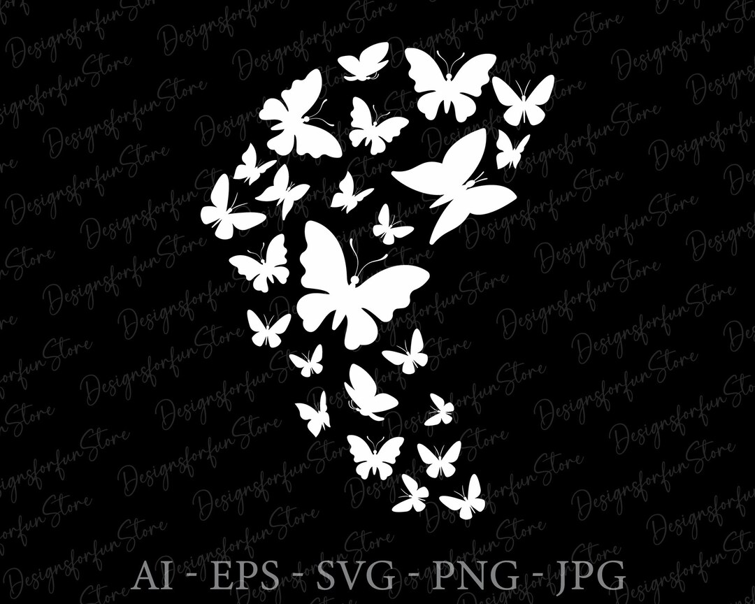 Butterfly Swarm Svg, Butterfly Svg, Digital Download, Layered Butterfly ...