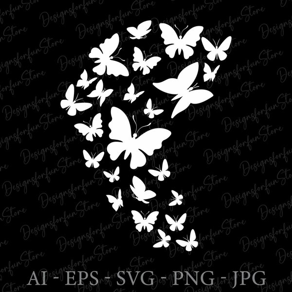 Butterfly Swarm Svg Etsy