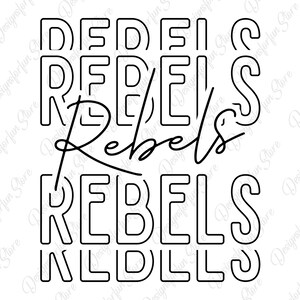Rebels Svg, Game Day Svg, Team Mascot Svg, Rebels Mascot Svg, Cricut ...