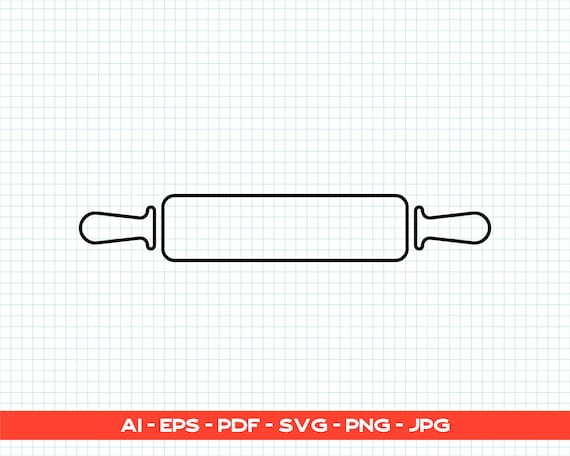 Rolling Pin Line Art Svg Rolling Pin Svg Cricut Kitchen - Etsy